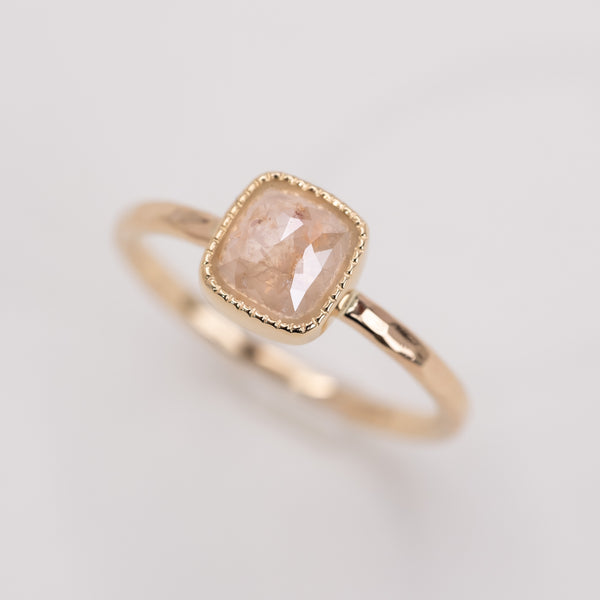 Peach Sand Diamond Ring 14KYG – lily & co.